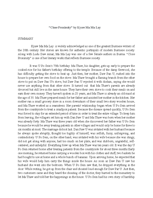 [Solved] story analysis of the wedding reception by nyi pu lay - Asean ...