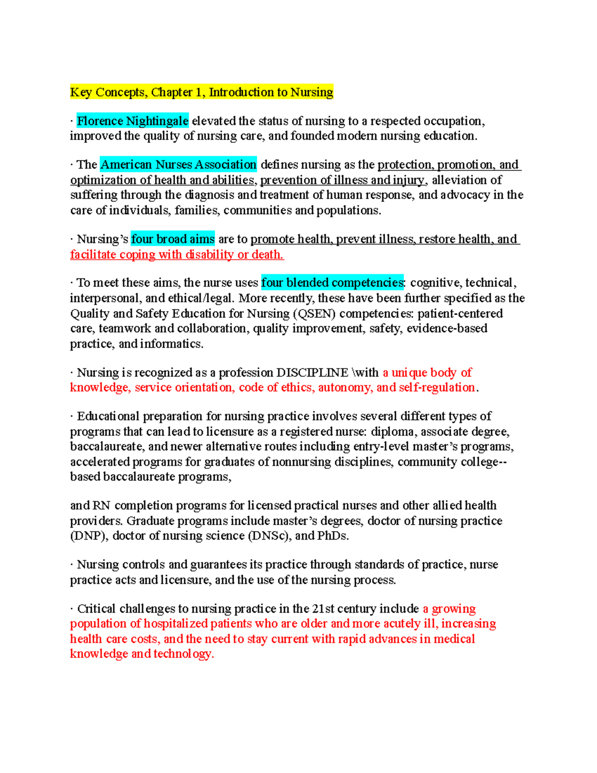 Key Concepts- chapterx 1, 2, 3, 4, 5, 6, 7, 8, 9, 10 - Key Concepts, Chapter 1, Introduction to ...