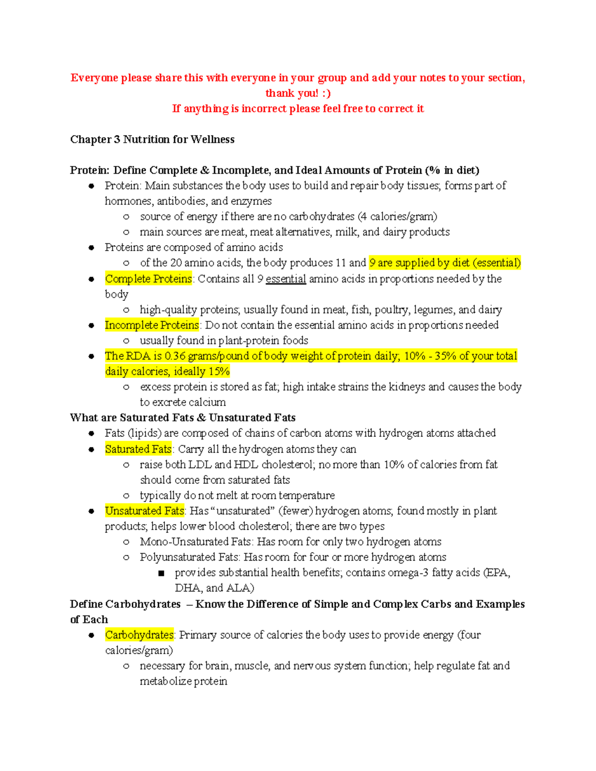 Lifetime Wellness Exam 2 Study Guide: Nutrition, Stress & Body ...