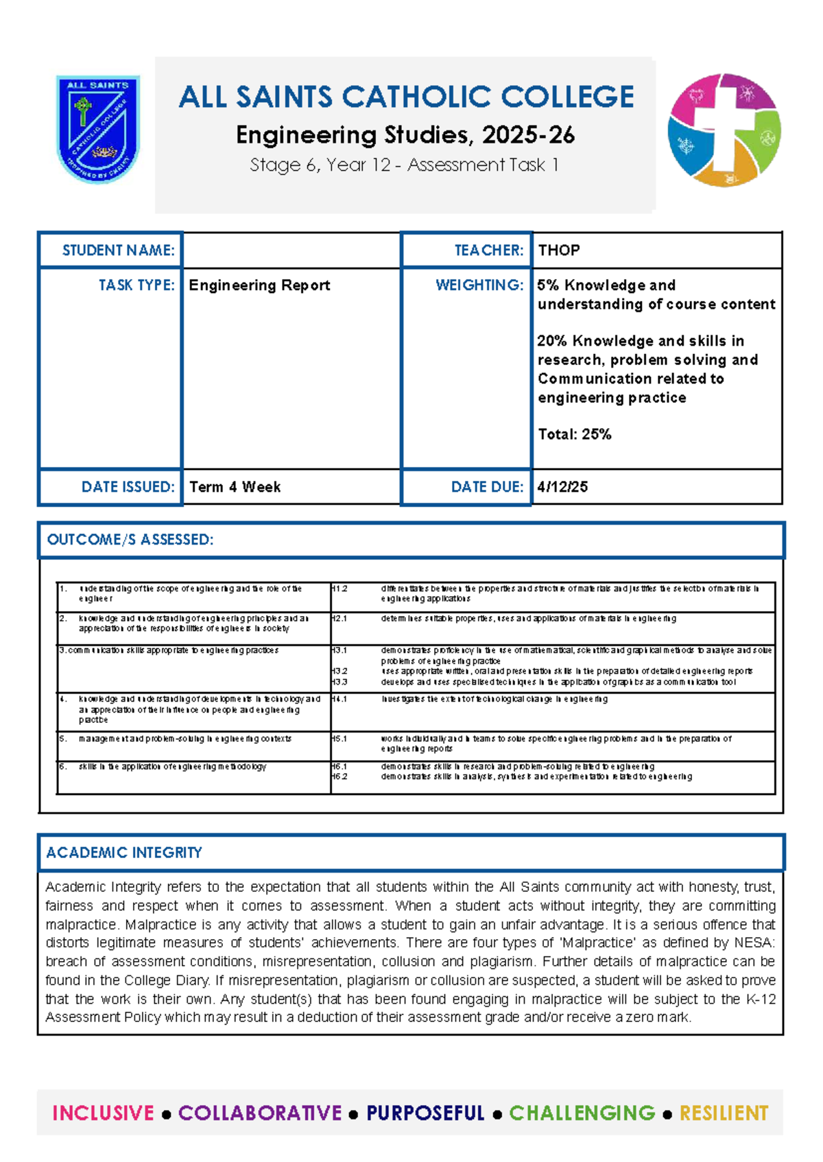 ASCC 12 EST HSC Engineering Report: Bridge Design Assessment Task 1 ...