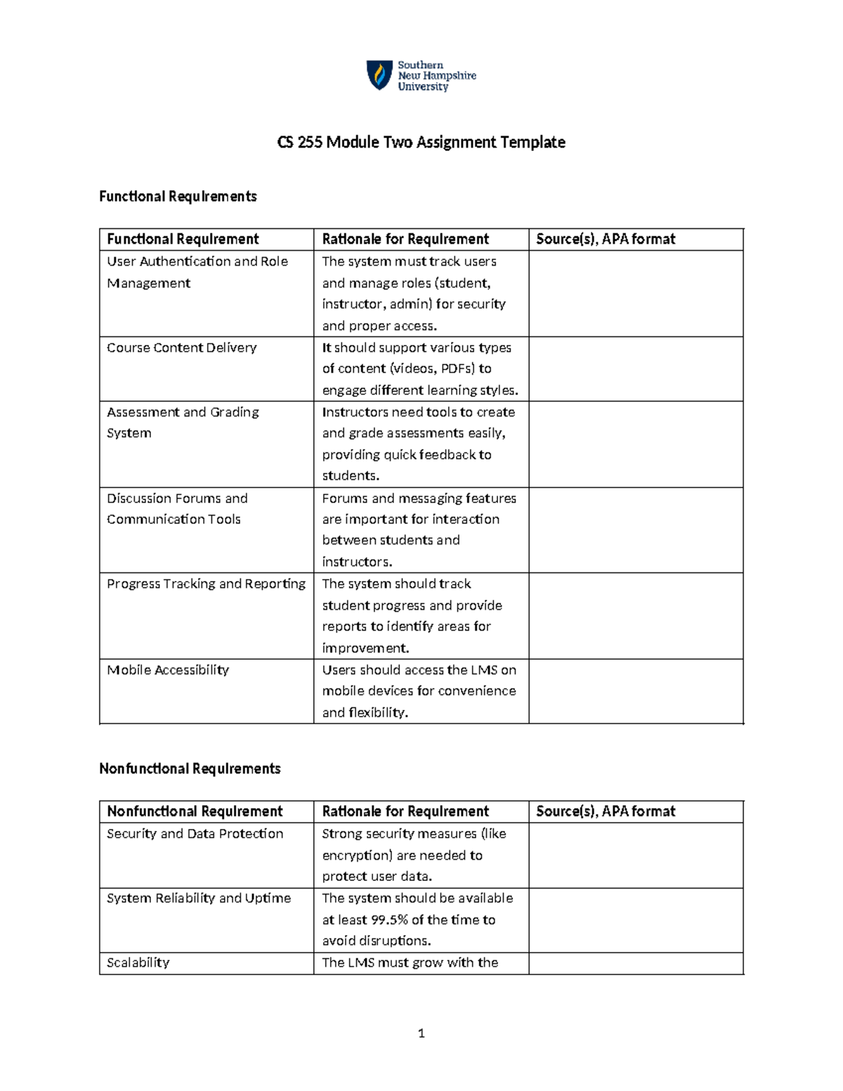 CS 255 Module Two Assignment - Course Content Delivery It should support various types of ...
