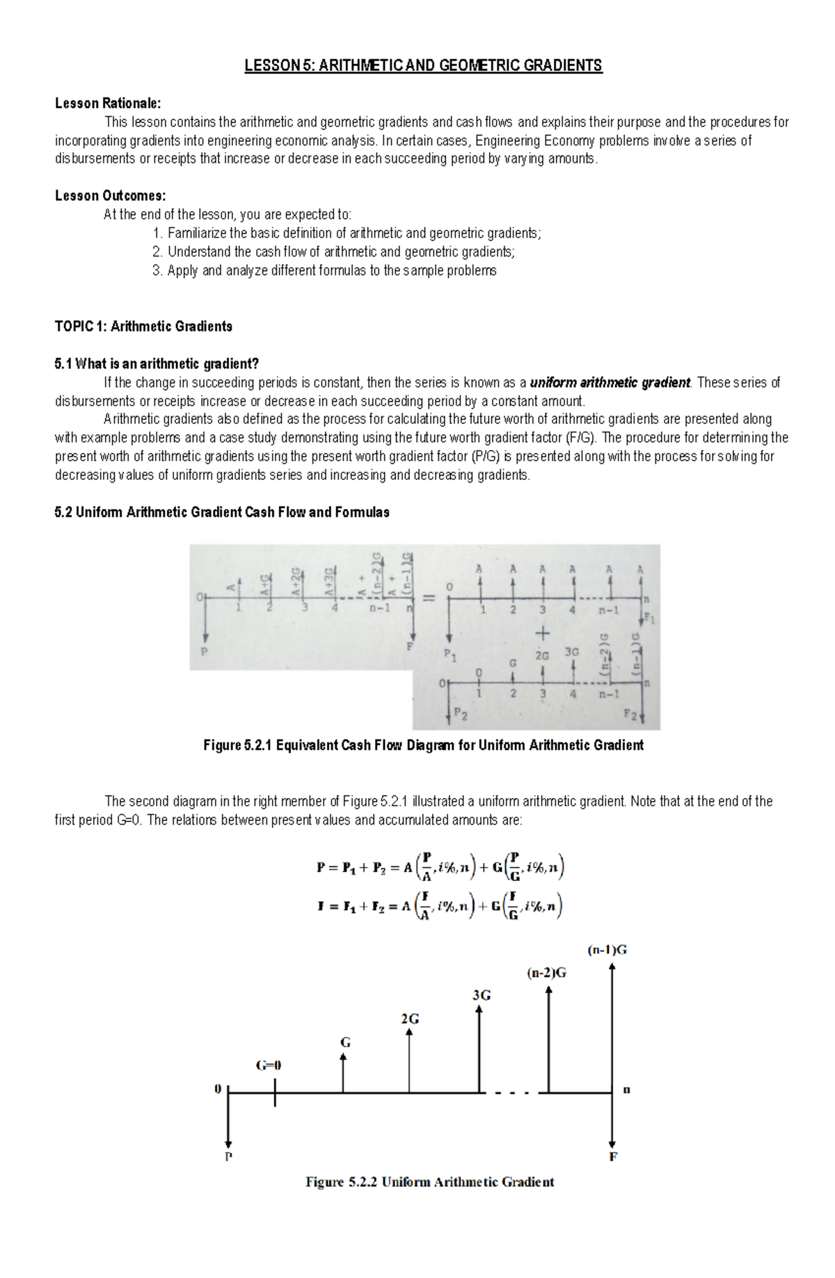 Lesson 5 - Summary of Arithmetic & Geometric Gradients in Electrical ...