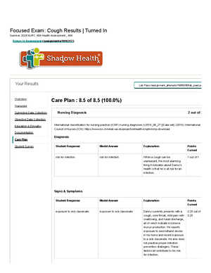 Tanner bailey Comprehensive Assessment with Barriers to Care Objective ...