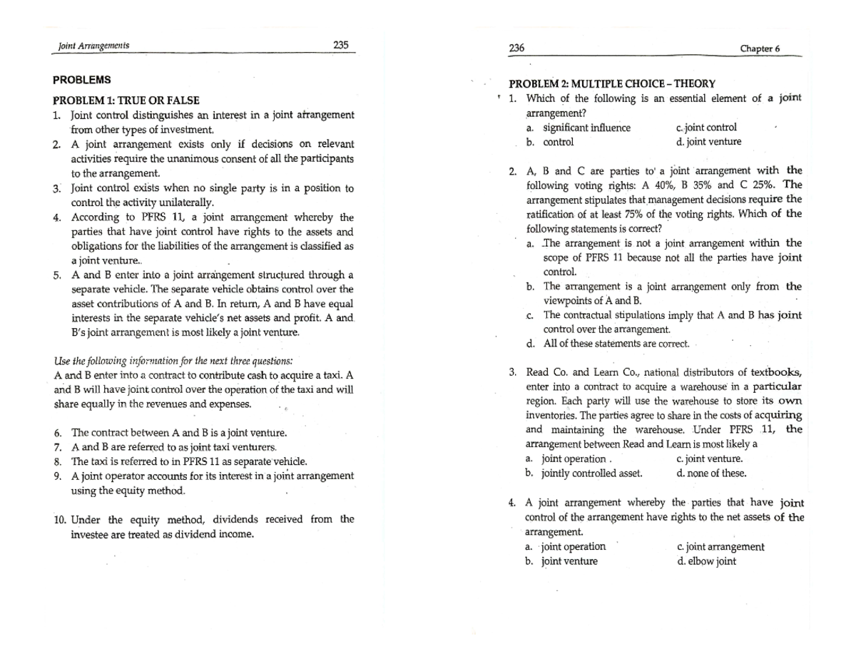 Chapter 6 - Joint Arrangements Seatwork Solutions and Exercises - Studocu