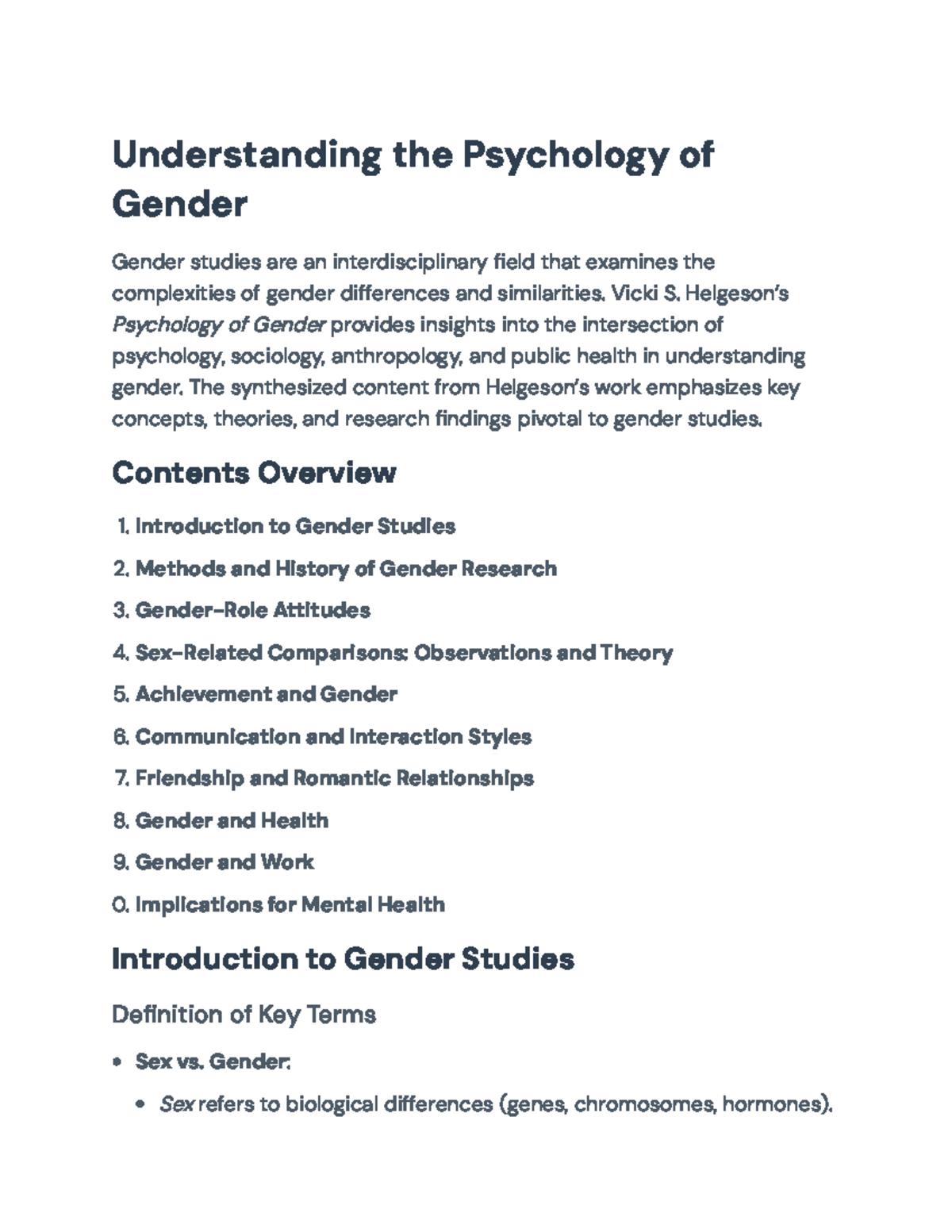 Psychology of Gender: Key Insights and Concepts Overview ...
