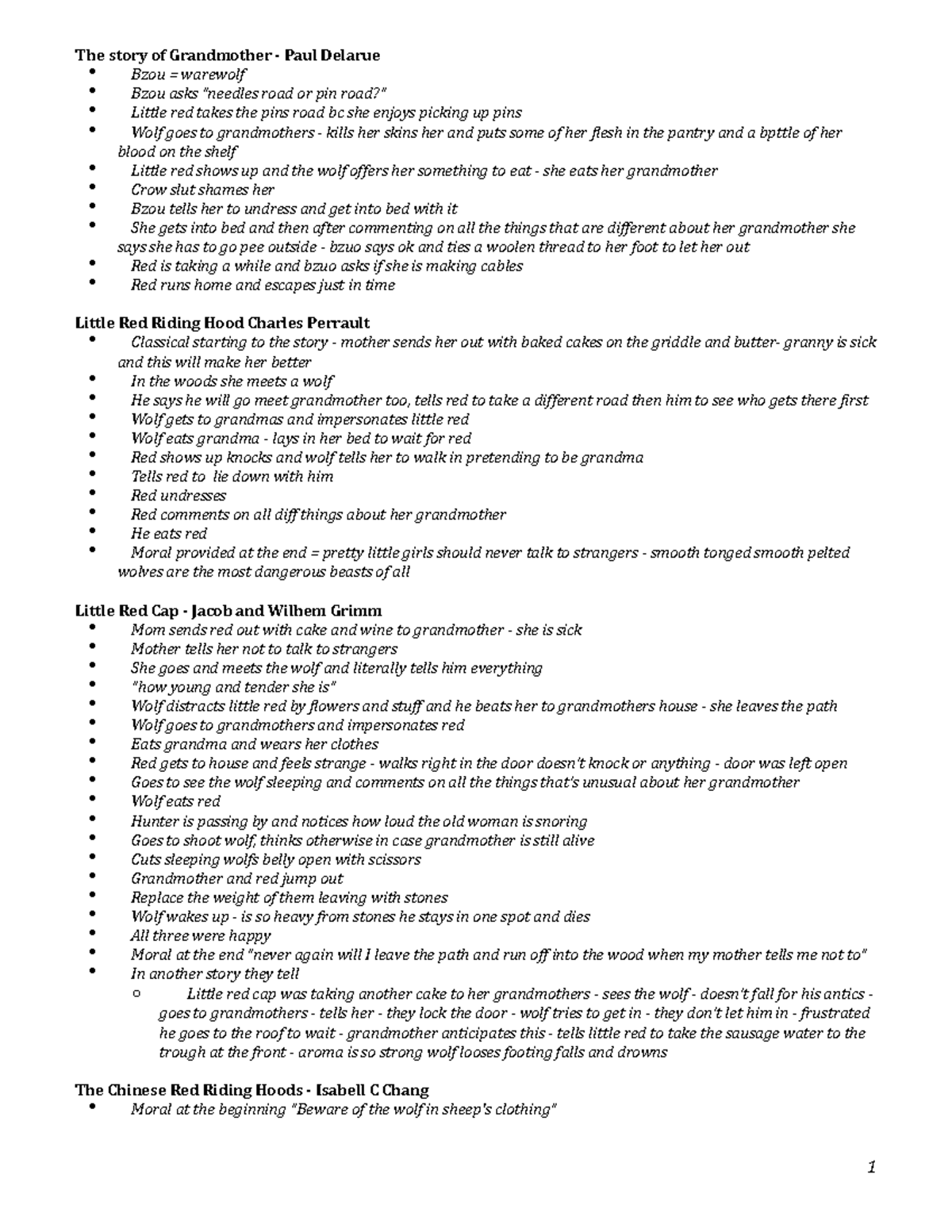 Summary of Fairy Tales: Analysis of Various Adaptations - Studocu