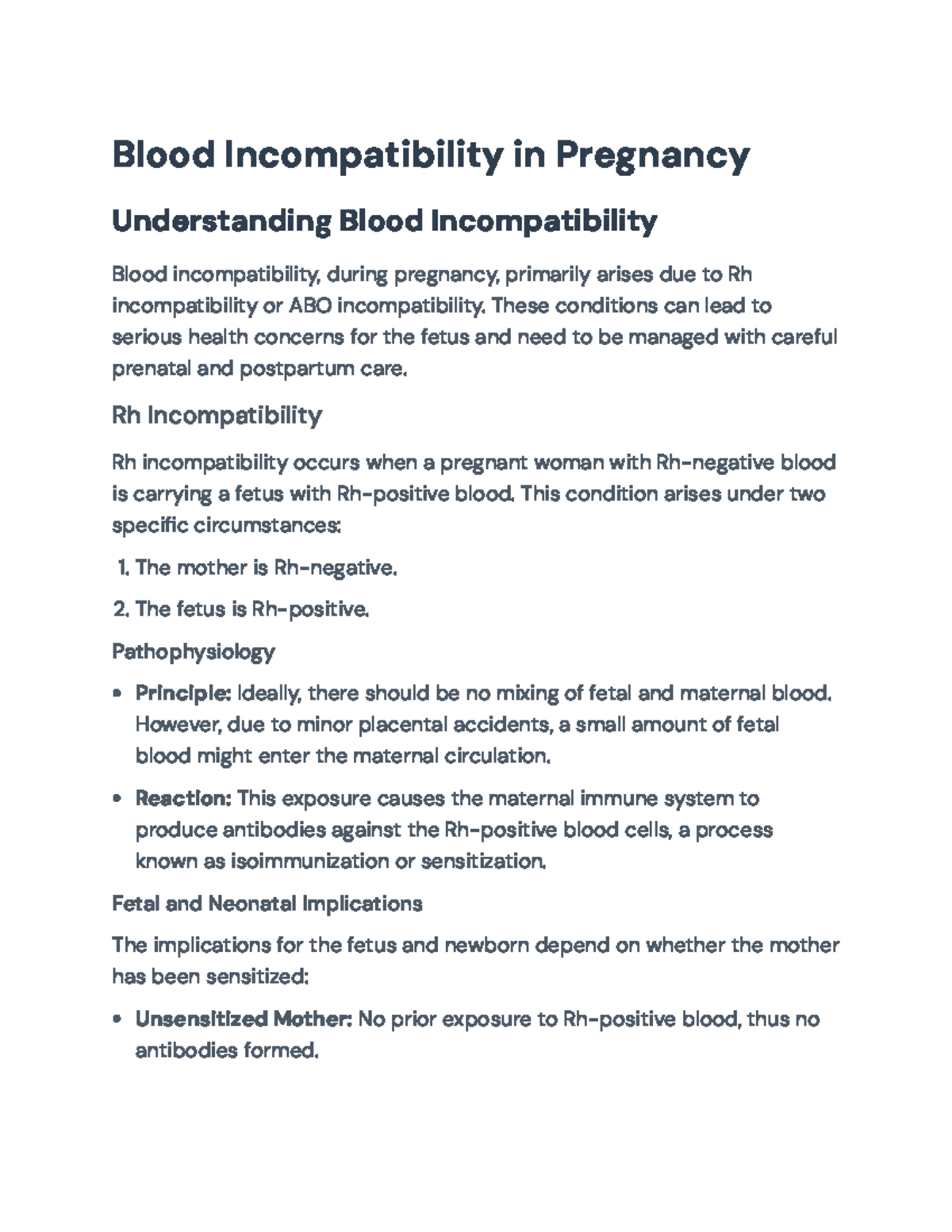 Blood Incompatibility in Pregnancy: Rh and ABO Management Strategies ...
