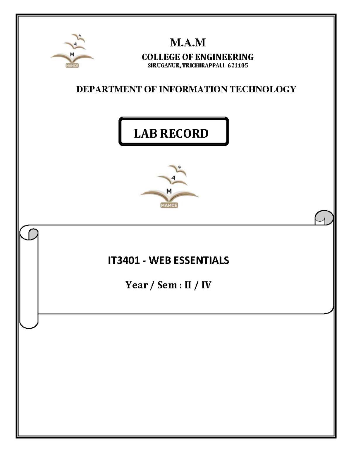 WEB Essential LAB - Lab Manual for II/IV Sem IT Students - Studocu
