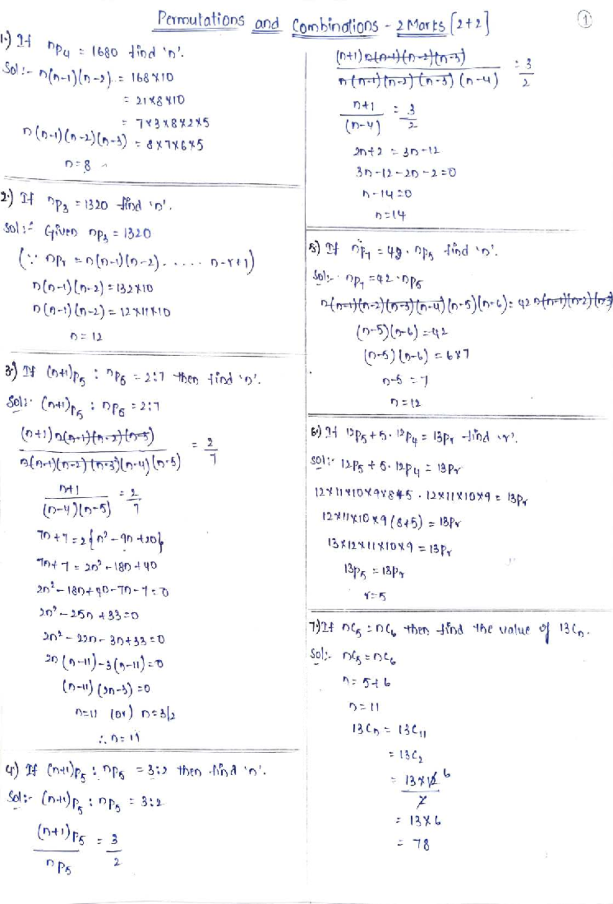 VSAQ's on Permutations, Combinations, and Probability Concepts - Studocu