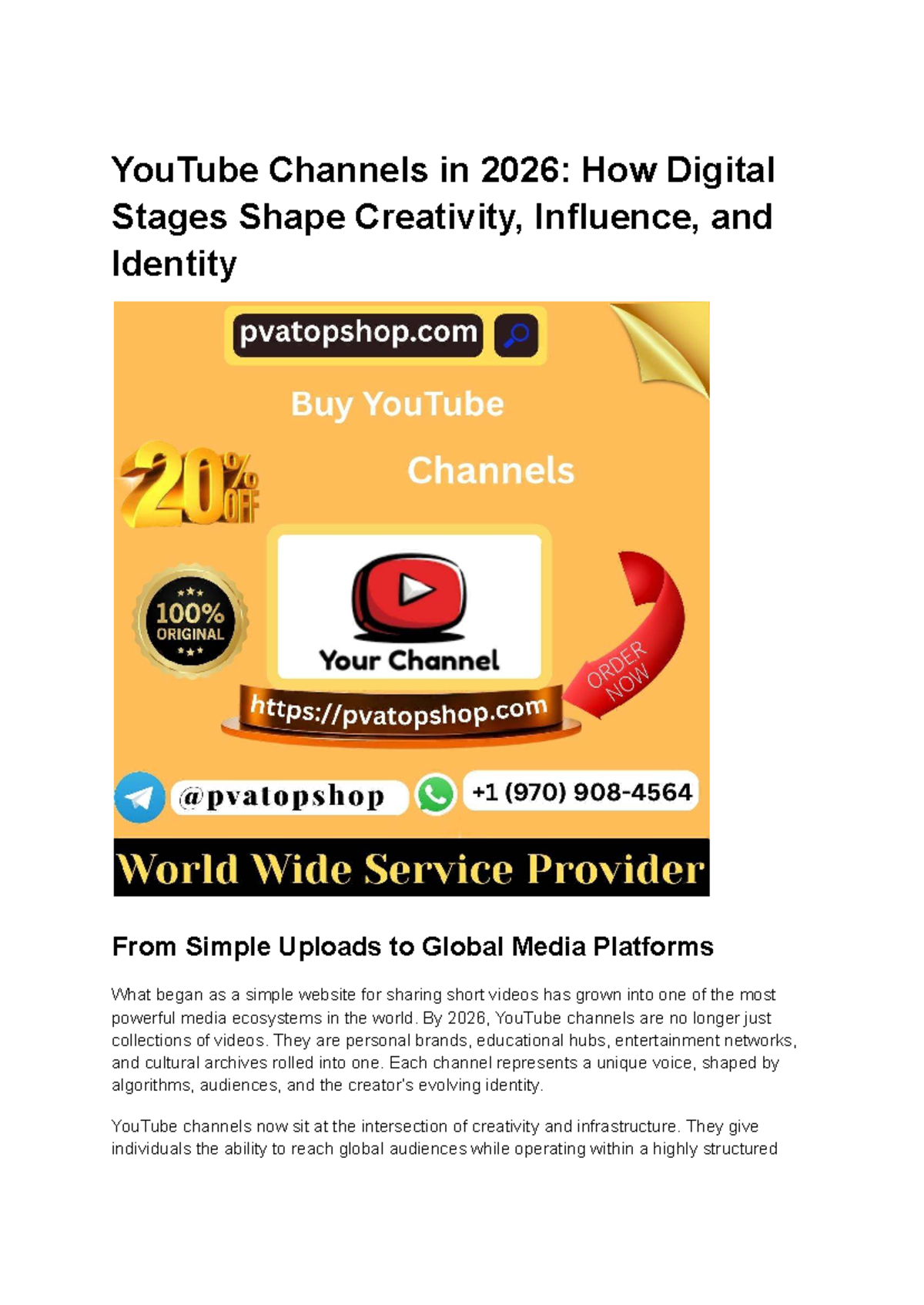YouTube Channels in 2026: Evolution, Influence, and Future Trends - Studocu