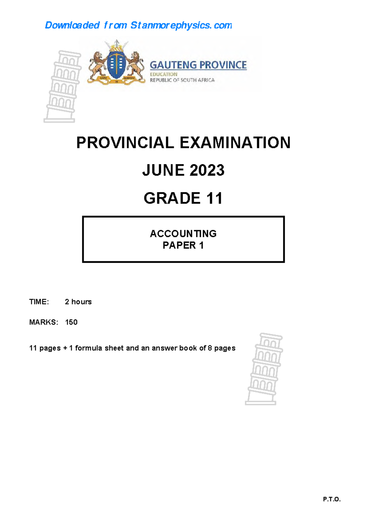Grade 11 Accounting June 2023 Exam Paper 1 & Memo - Studocu