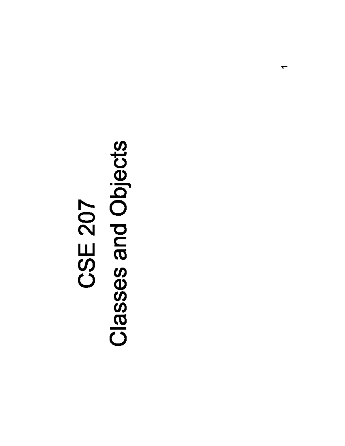 CSE 207 Class and Objects Overview: Key Concepts and Examples - Studocu