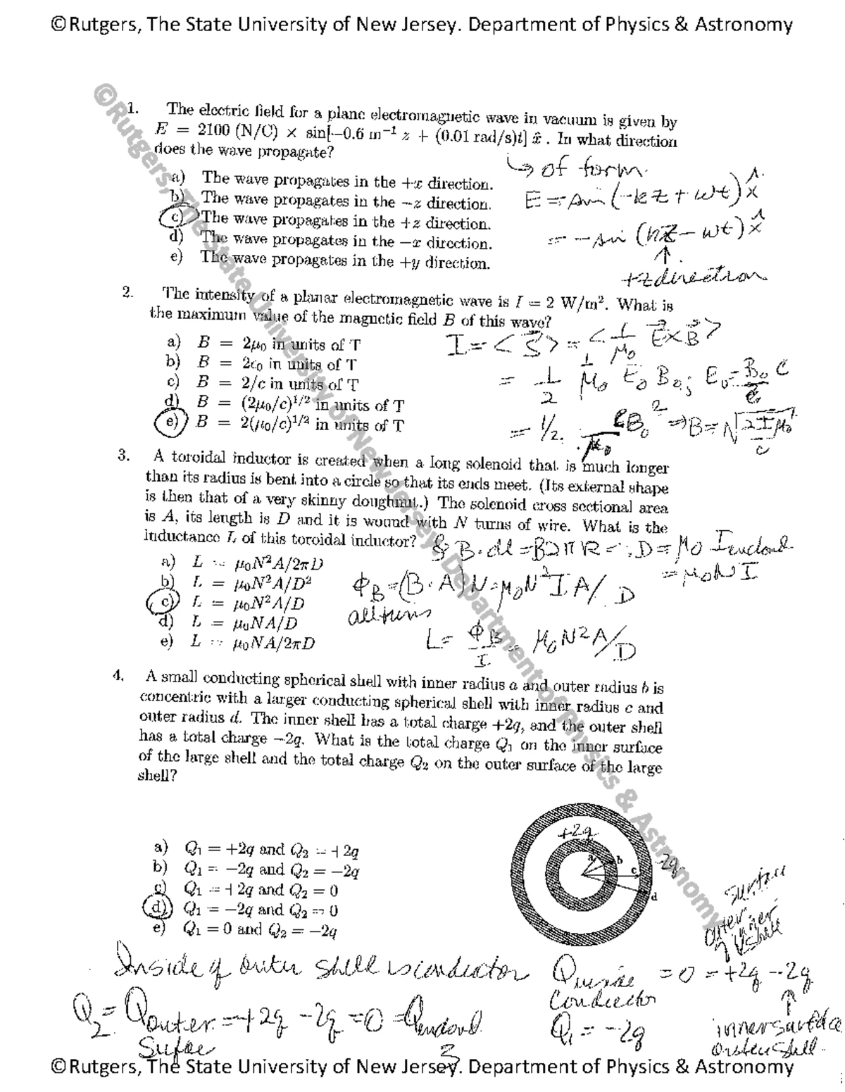 FE F18 - Physics Final Exam Practice Questions and Solutions - Studocu