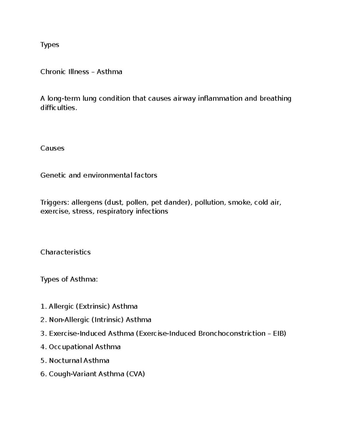 Educ 5 script asthma - cdjcbndbvchjnsd - Types Chronic Illness – Asthma A long-term lung ...