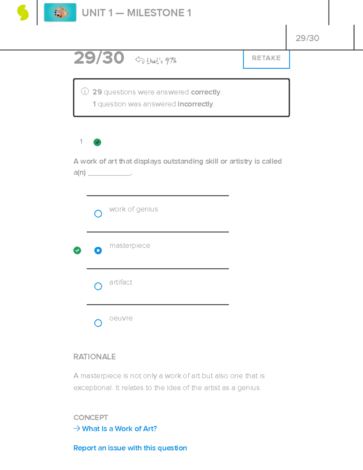 Art History Unit 1: Milestone Assessment Overview and Key Concepts - Studocu