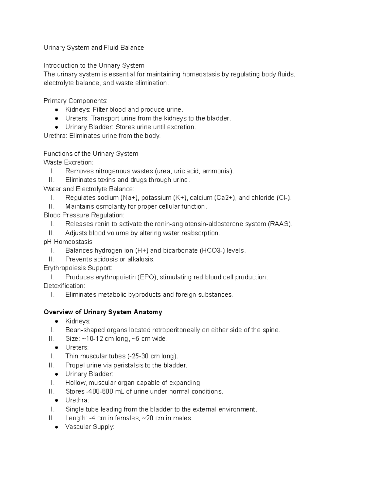 Copy of urinary system and fluid balance - Urinary System and Fluid ...