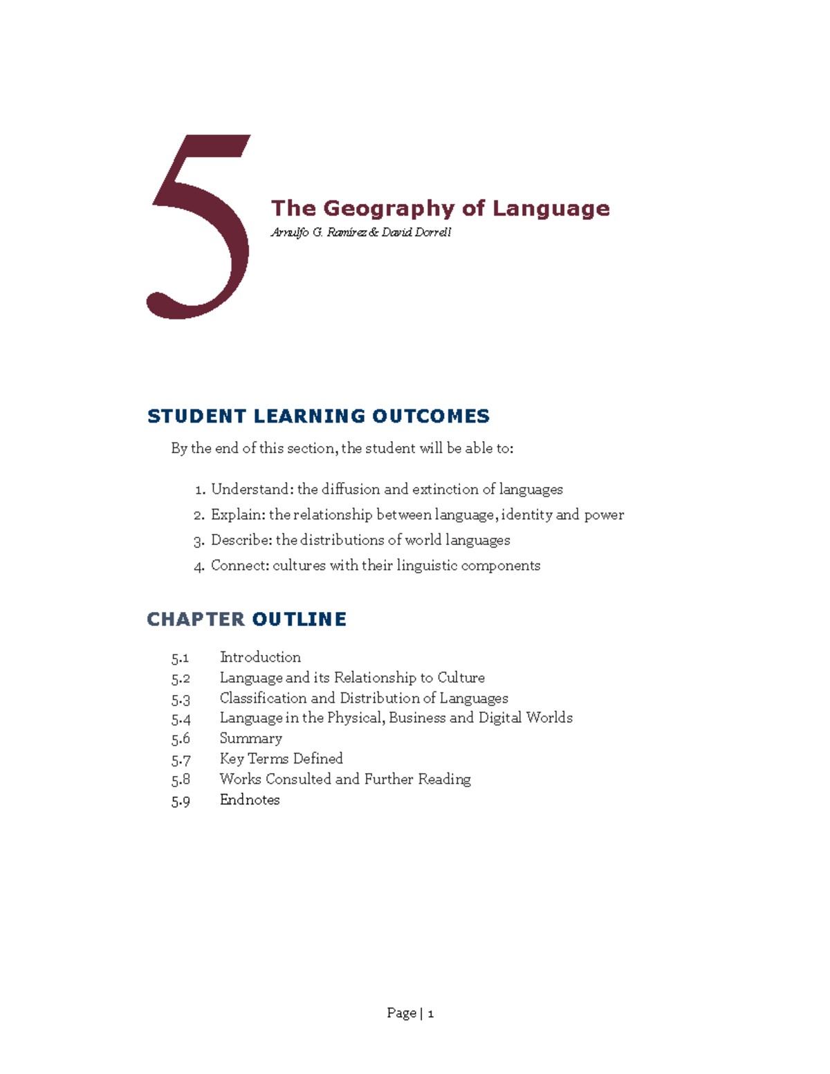 Introduction to Human Geography: The Geography of Language (Chapter 5 ...