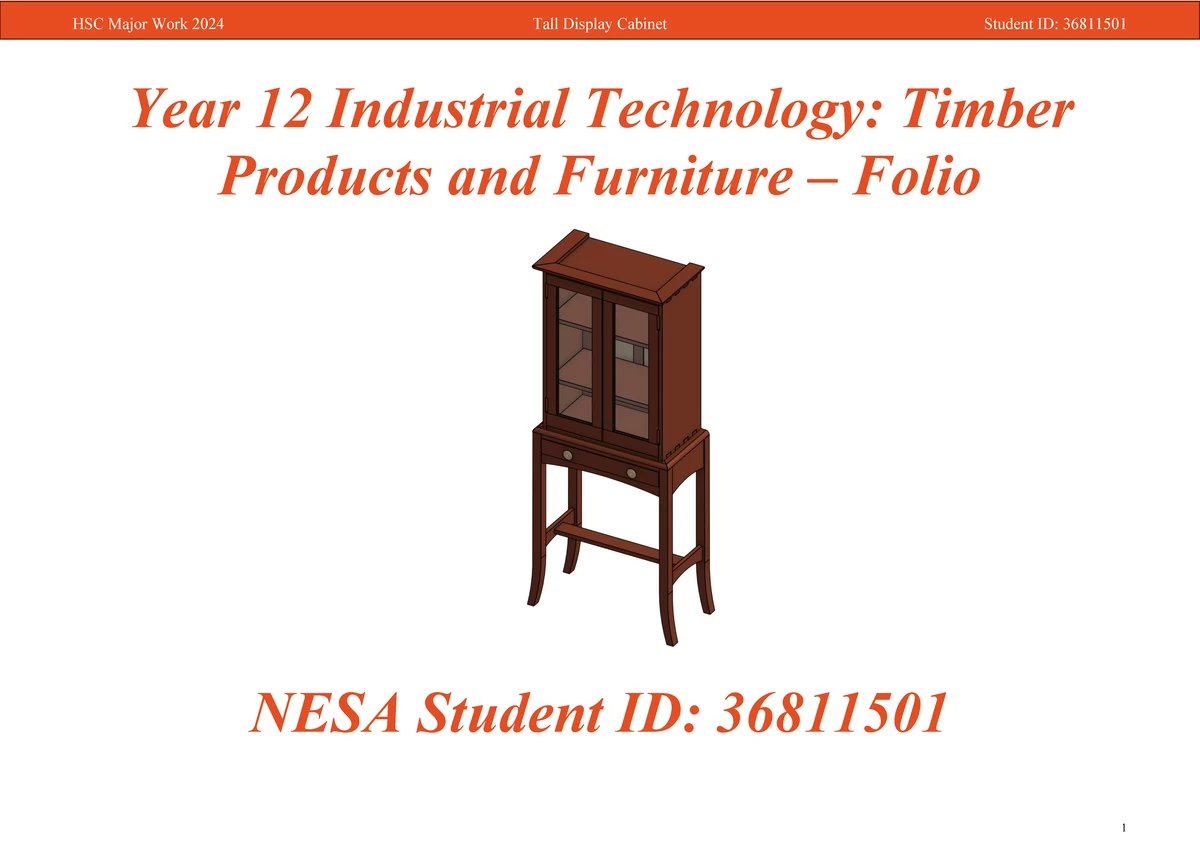 Year 12 Industrial Technology Timber Final HSC Folio - Studocu
