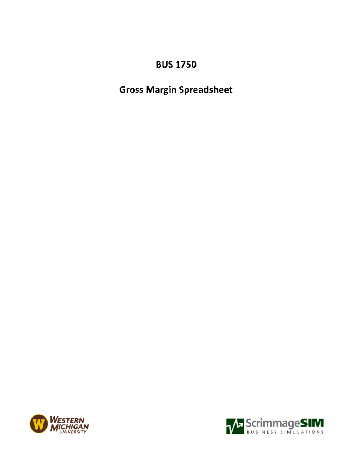 BUS 1750 Gross Margin Spreadsheet Instructions Spring 2024 - Studocu