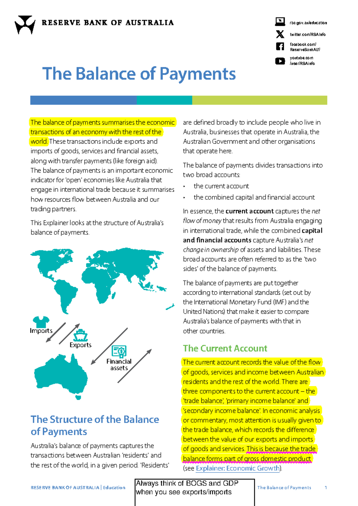 The balance of payments - The Balance of Payments The balance of ...