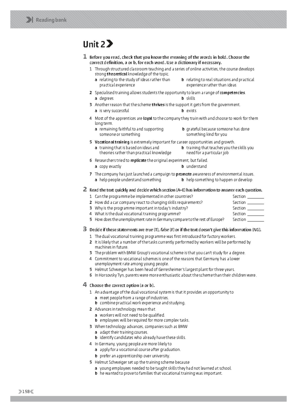 RB U2 - Vocabulary and Comprehension Activities for Unit 2 - Studocu