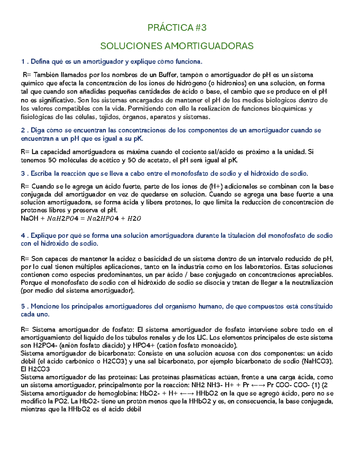 Práctica 3 - Soluciones Amortiguadoras en Histología - Studocu