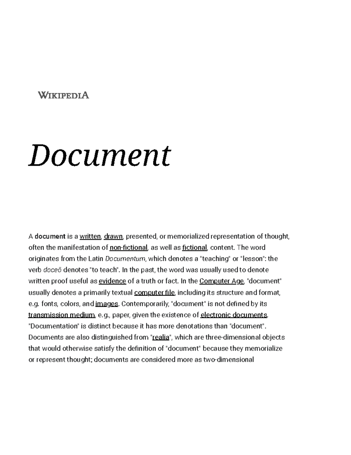 Understanding Documents: Definitions, Media, and Design Concepts - Studocu