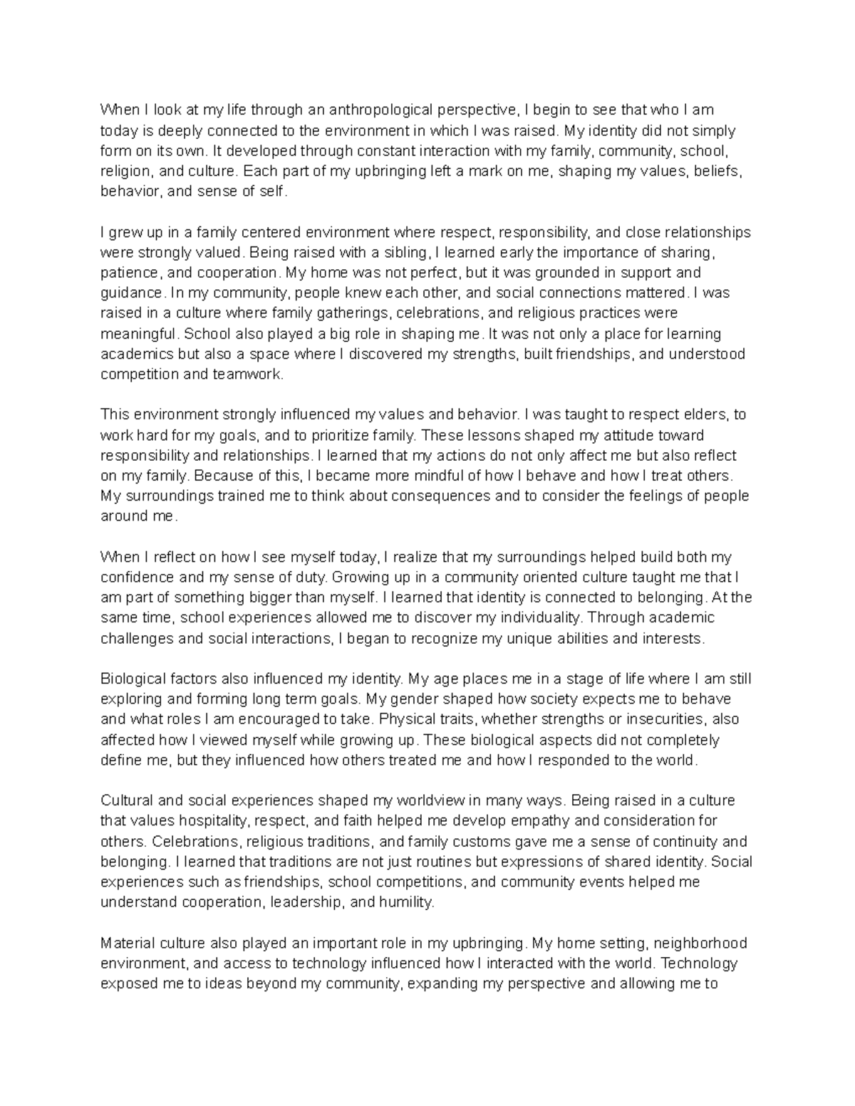Anthropology Pugosa: Exploring Identity Through Environment and Culture ...