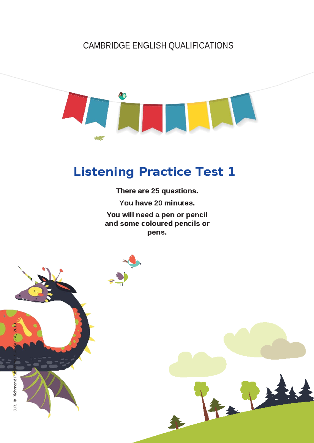 A2 Flyers Listening & Reading Practice Test 1 - Studocu