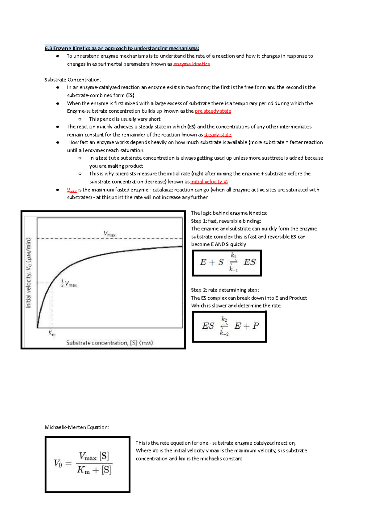 Enzyme Kinetics (6.3) - Understanding Reaction Mechanisms and Rates ...