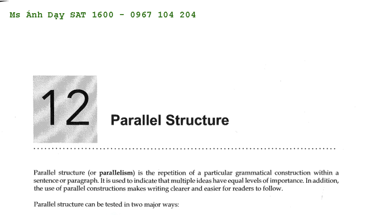 12. Understanding Parallel Structure in Writing - Studocu