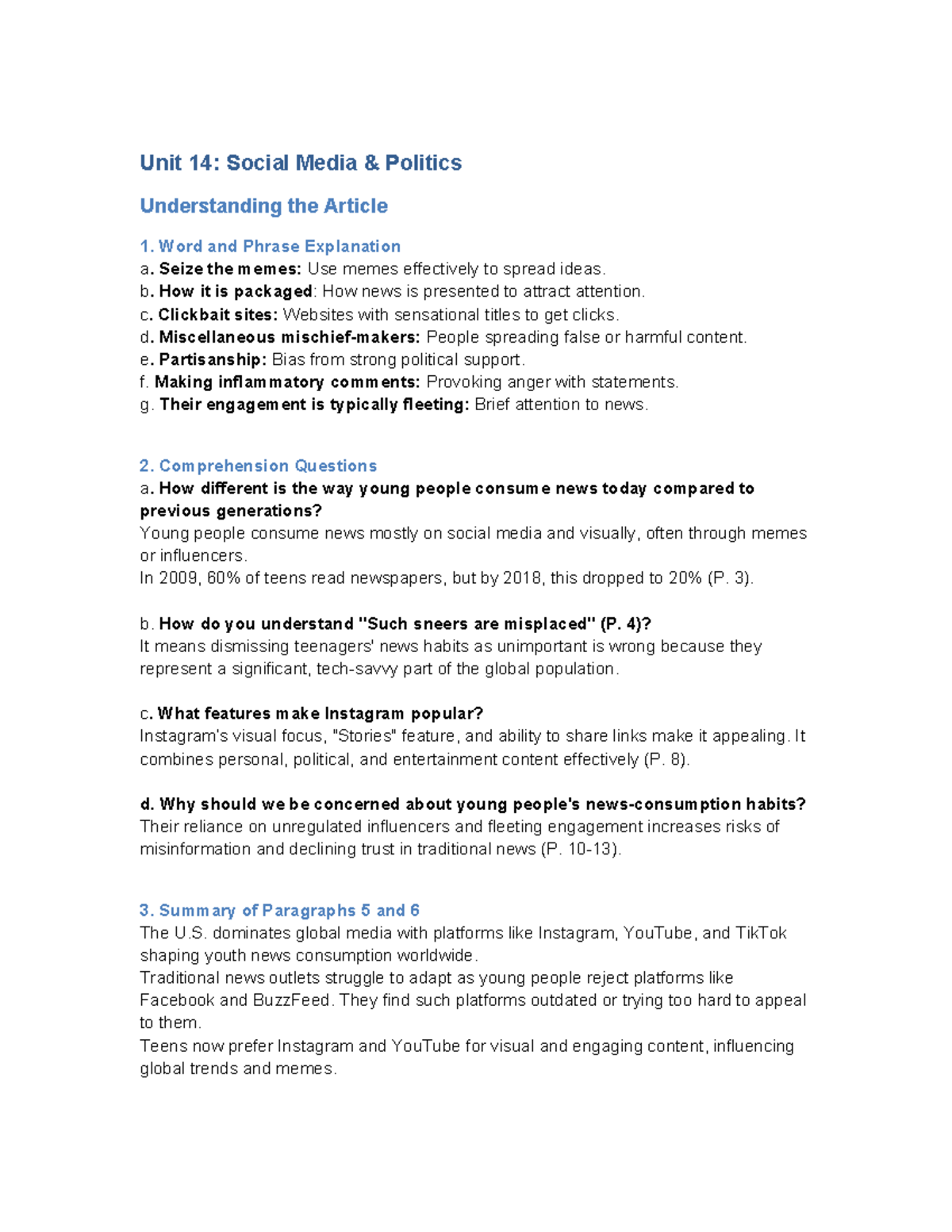 Unit 14 Social Media Politics - Unit 14: Social Media & Politics ...