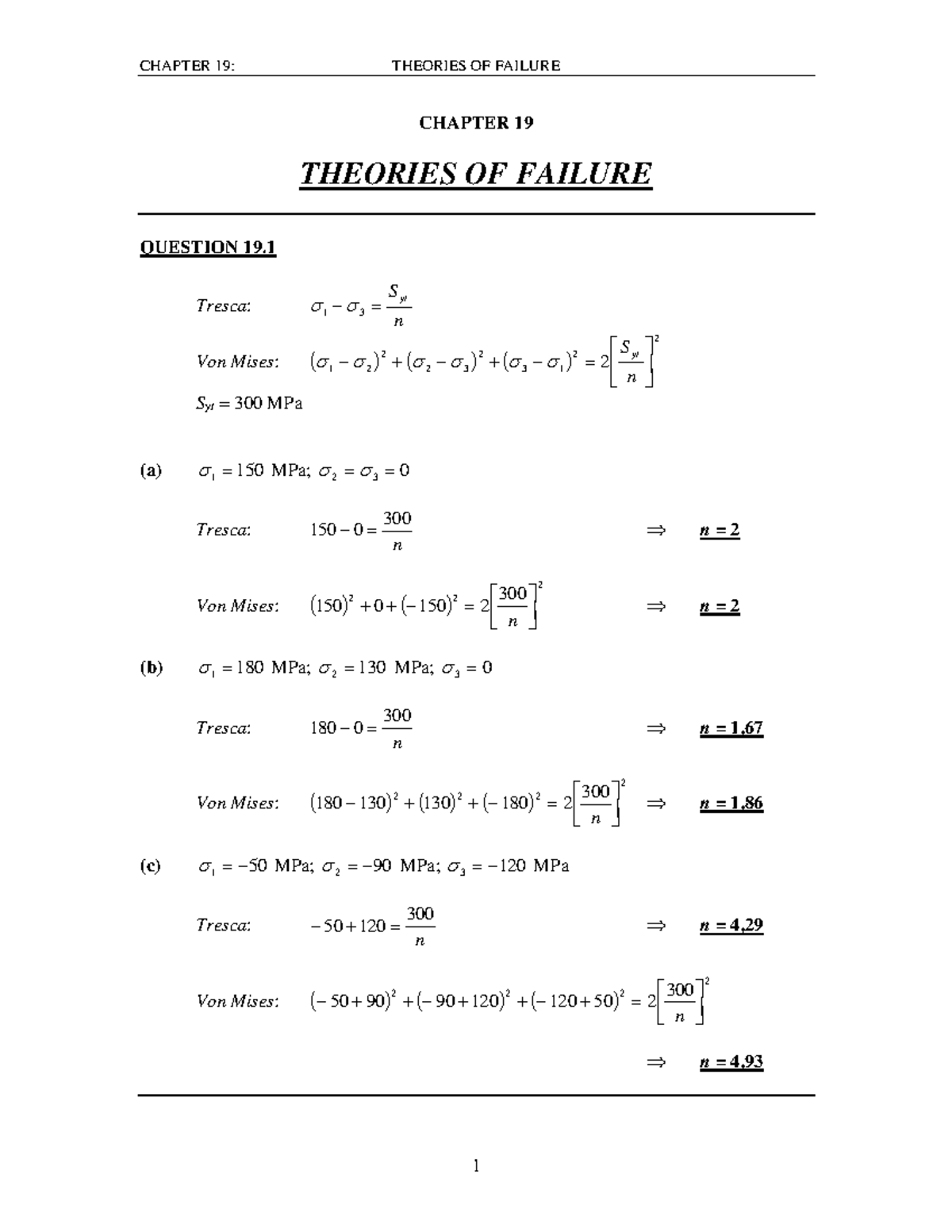 Lecture Notes on Theories of Failure: Drotsky Chapter 19 - Studocu