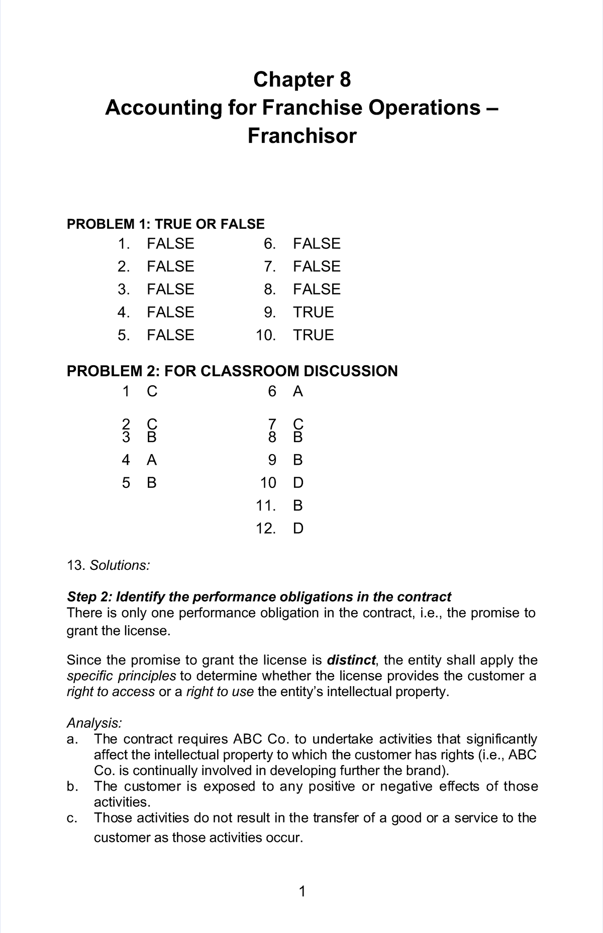Pdf Sol Man CH8: Accounting for Franchise Operations & Special ...