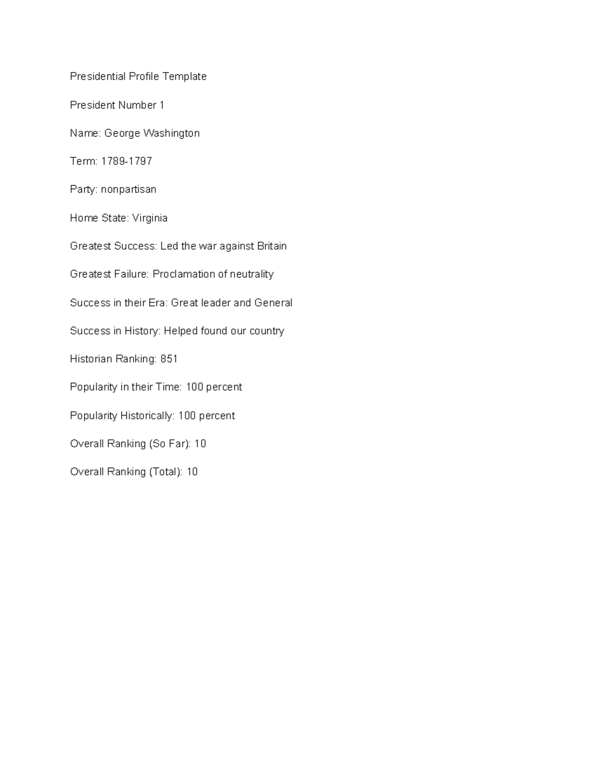 Copy of Presidential Profile Template - Presidential Profile Template ...