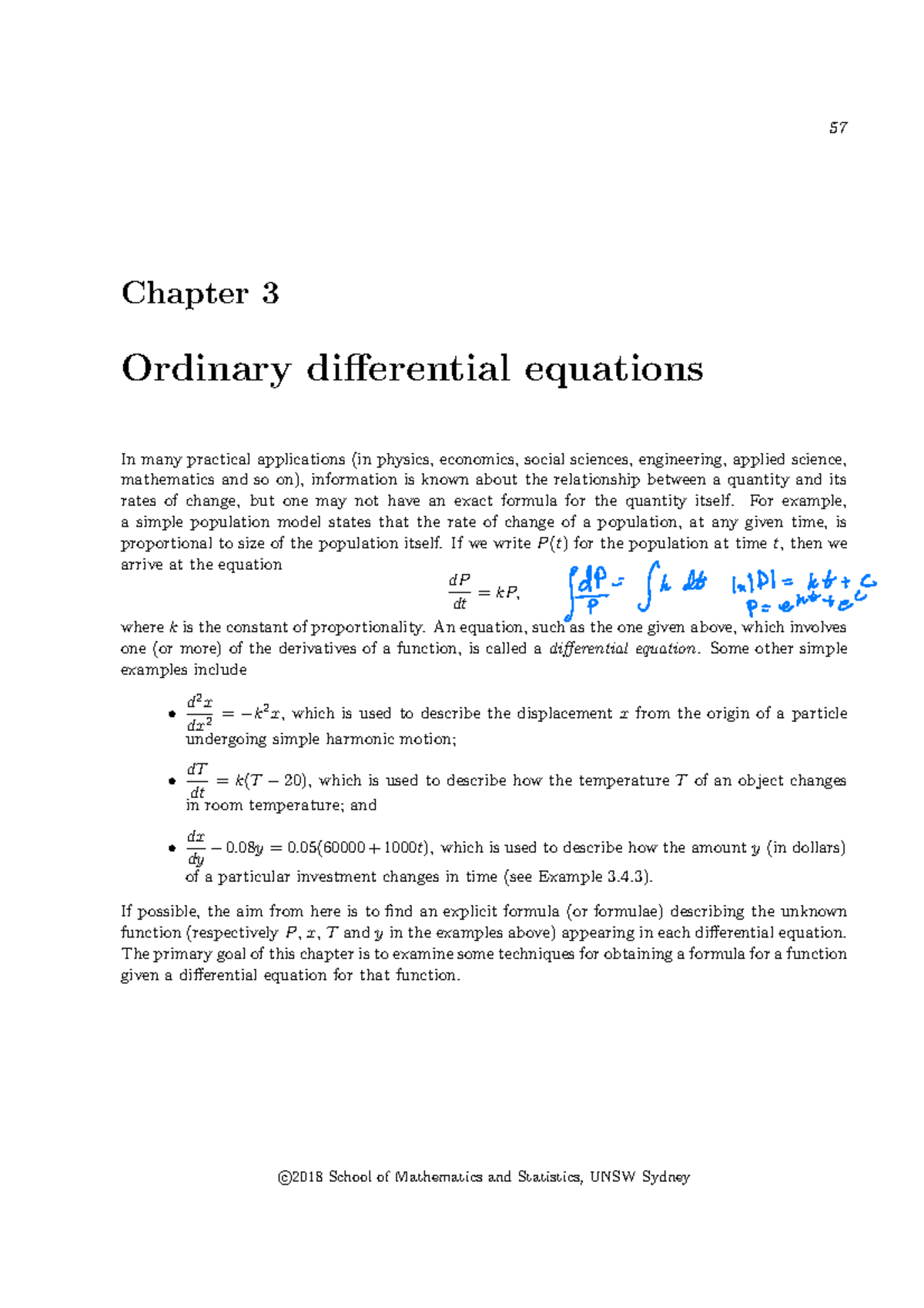 Ordinary Differential Equations - 57 Chapter 3 Ordinary differential ...