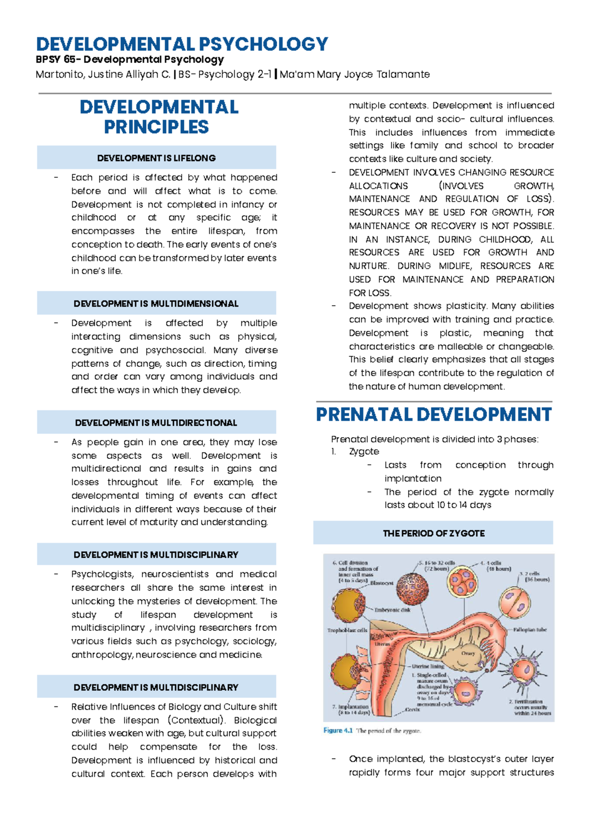 BPSY 65: Developmental Psychology Principles & Prenatal Development ...