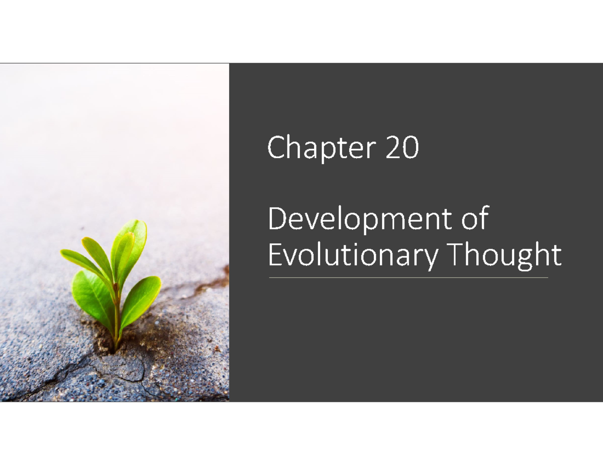 FA25 Chapter 20: Development of Evolutionary Thought Overview - Studocu