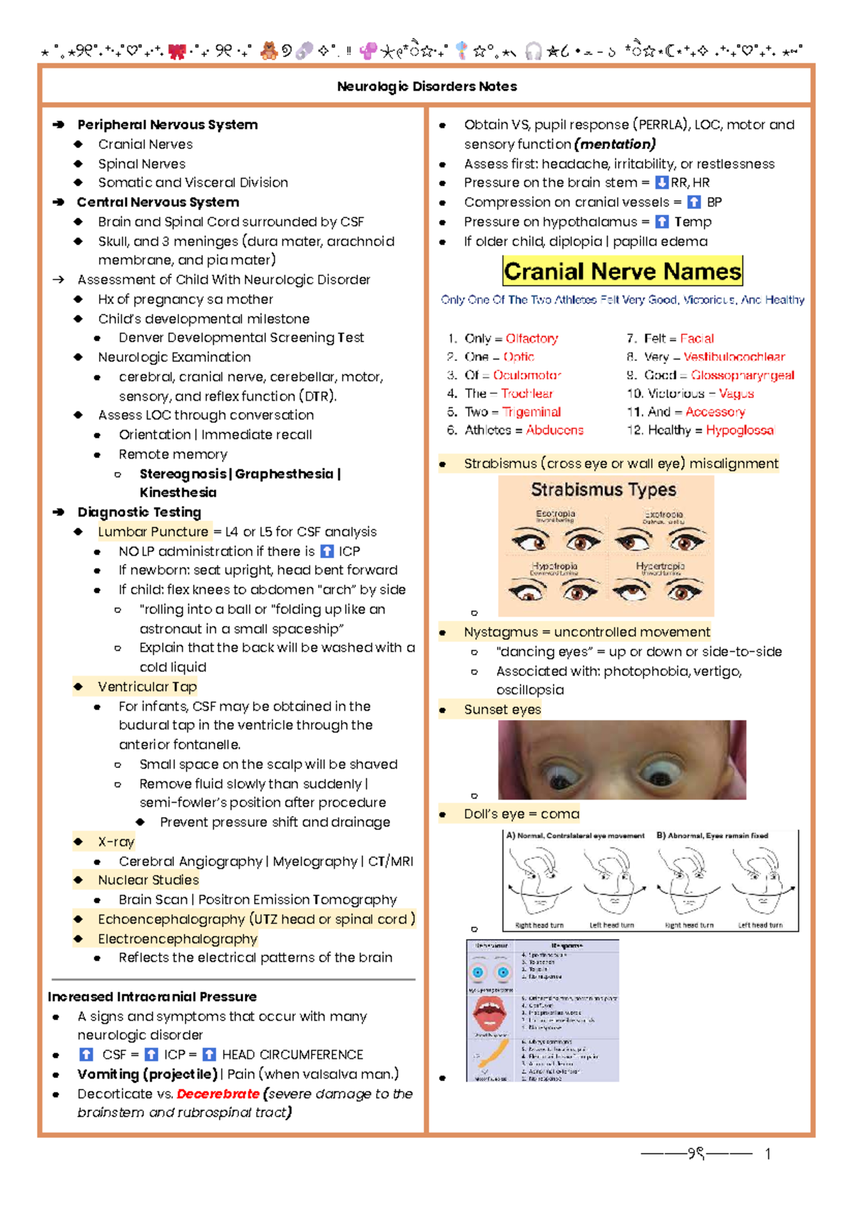 Neuro Disorders: Peripheral & Visceral Nervous System Overview - Studocu