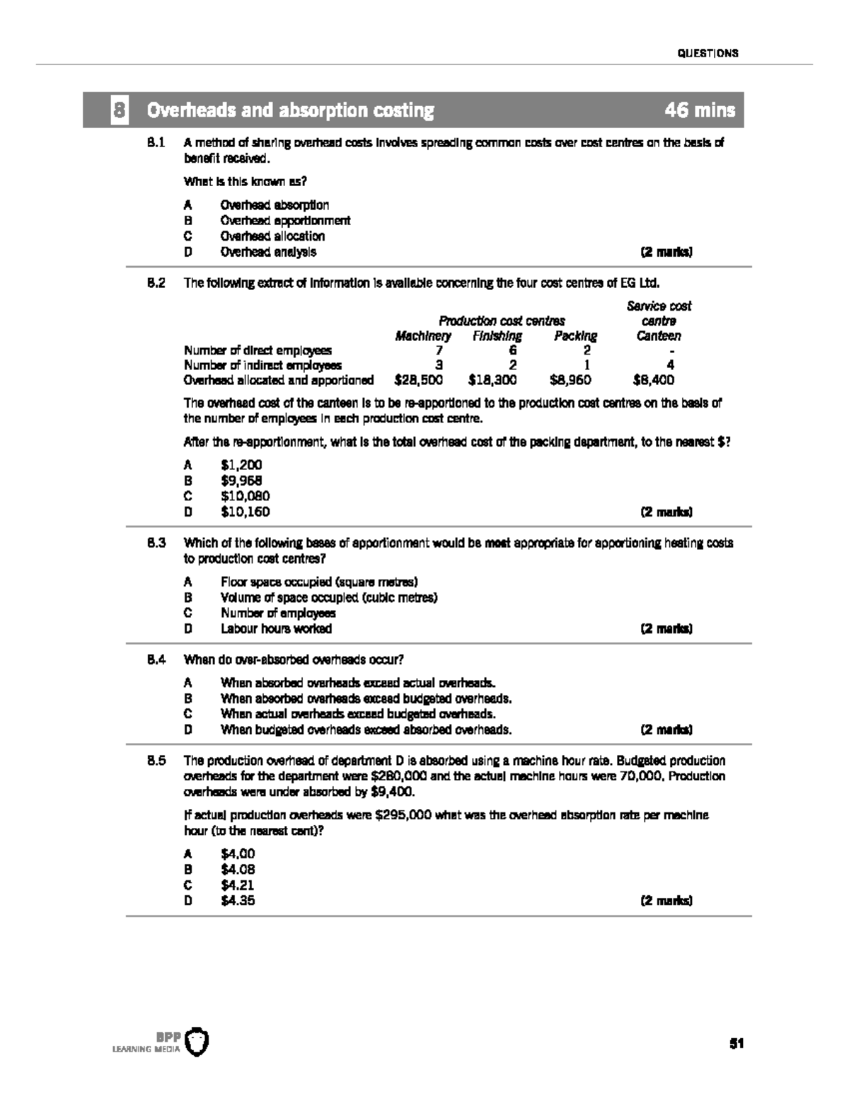 Chapter 6 Practice Questions. - Association of Chartered Certified ...