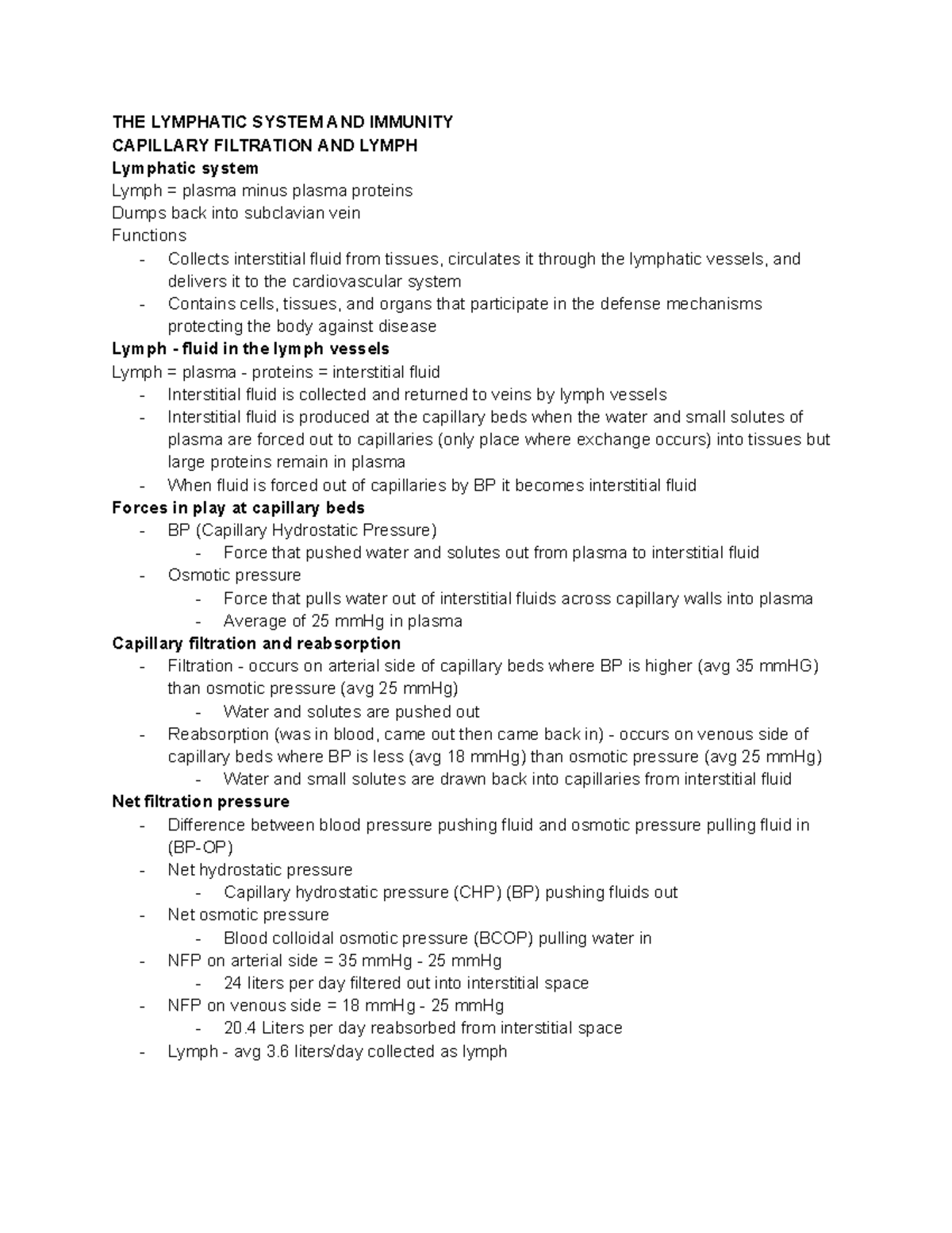 Anatomy Exam #2: Overview of the Lymphatic System & Immunity - Studocu