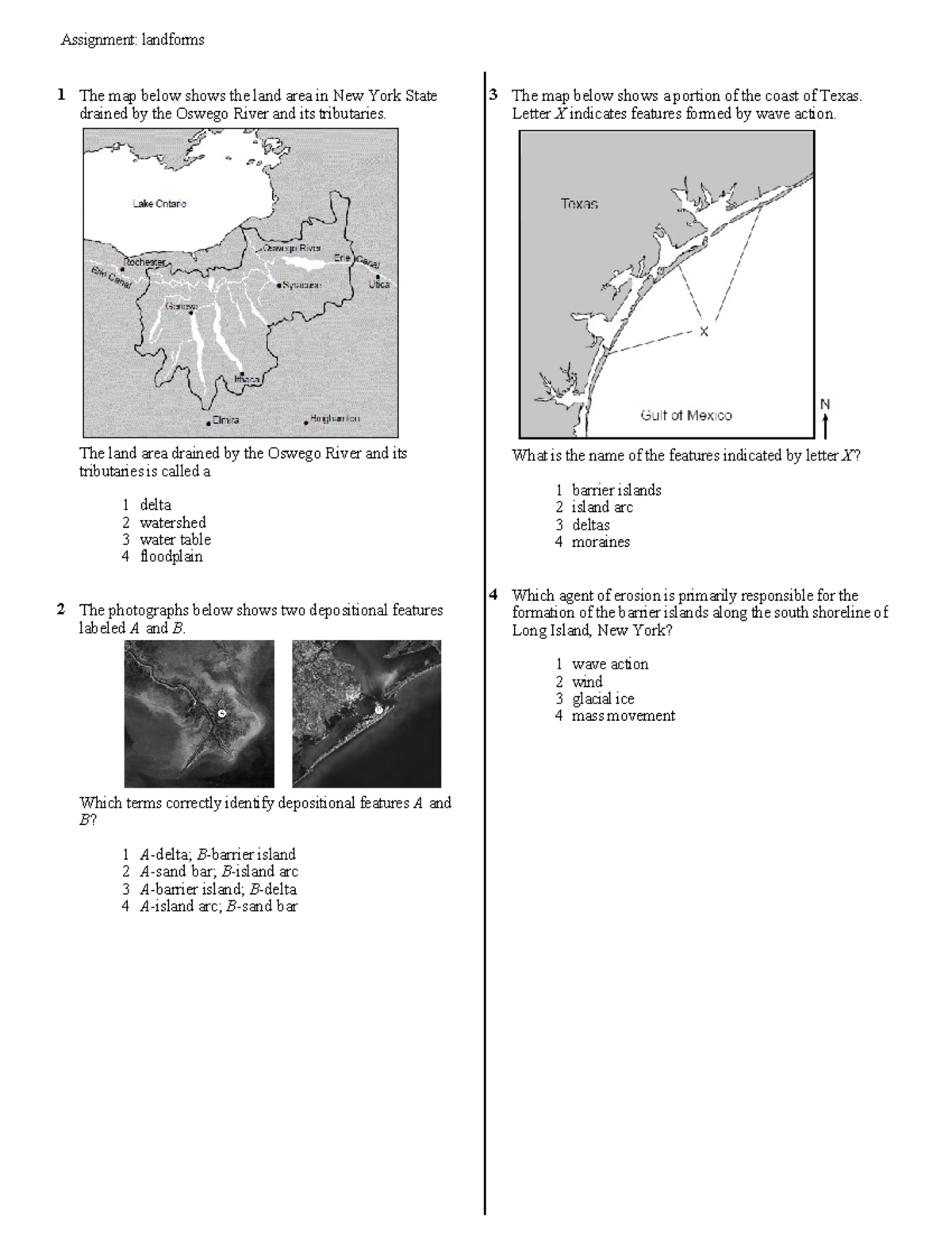 ALL Landforms Assignment: Understanding Coastal & Glacial Features - Studocu