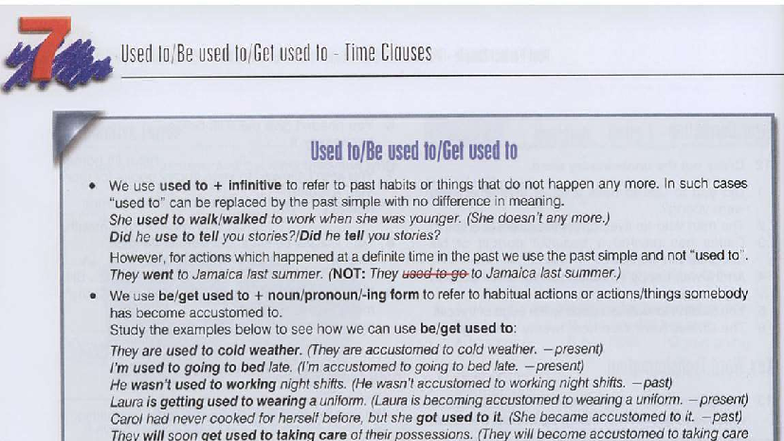 Grammar 3: Used to & Time Clauses - Key Concepts and Exercises - Studocu