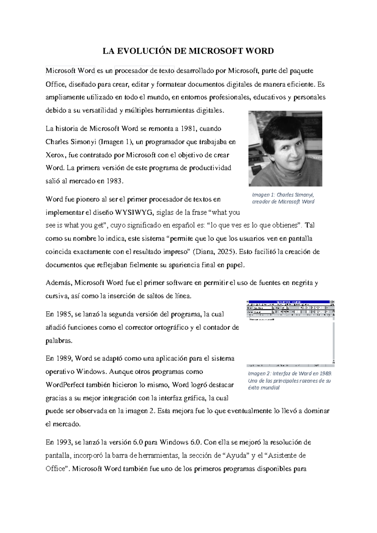 Evolución de Microsoft Word: Historia y Desarrollo del Software - Studocu