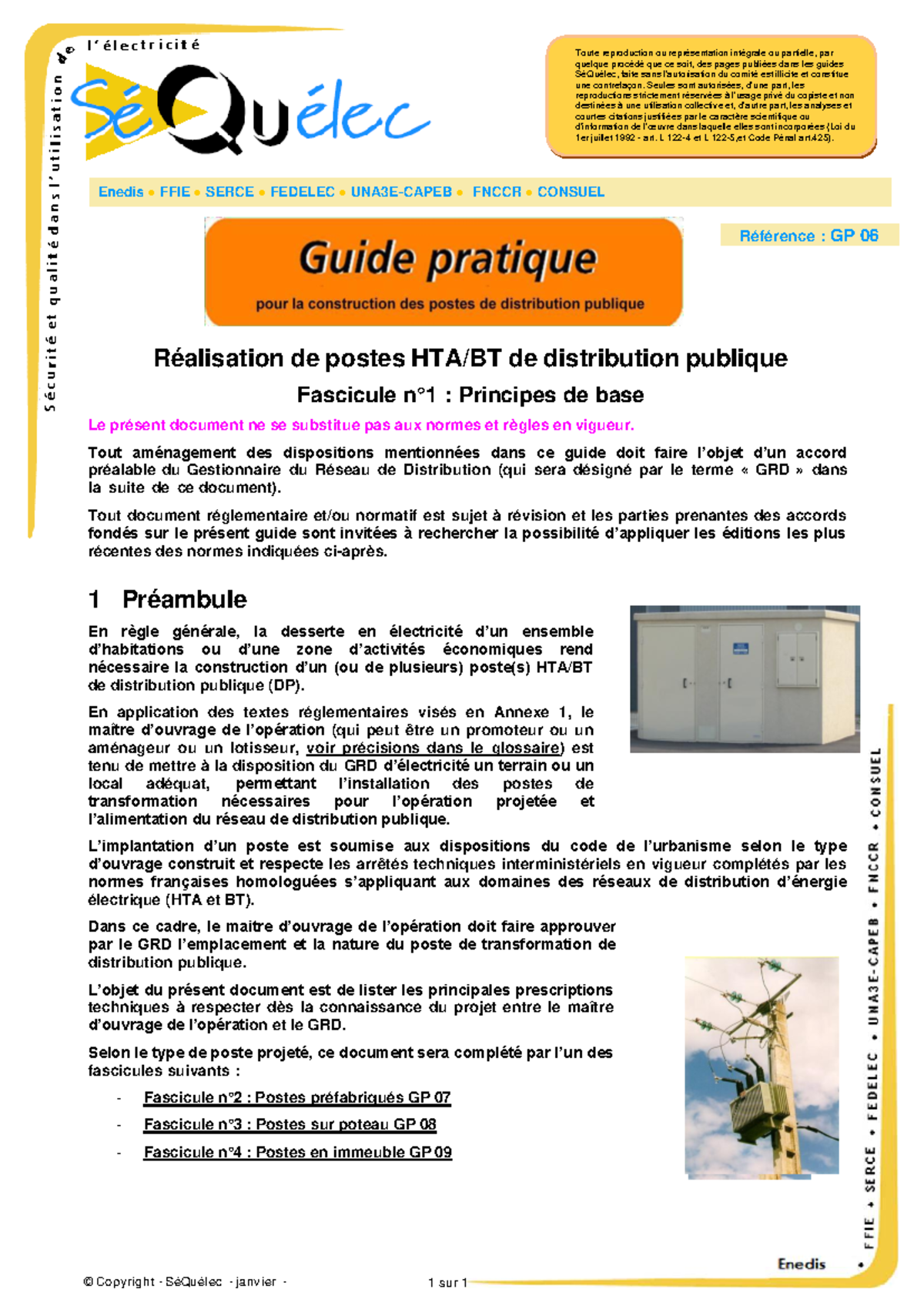 6. Réalisation de Postes de Distribution Publique - Fascicule 1 ...