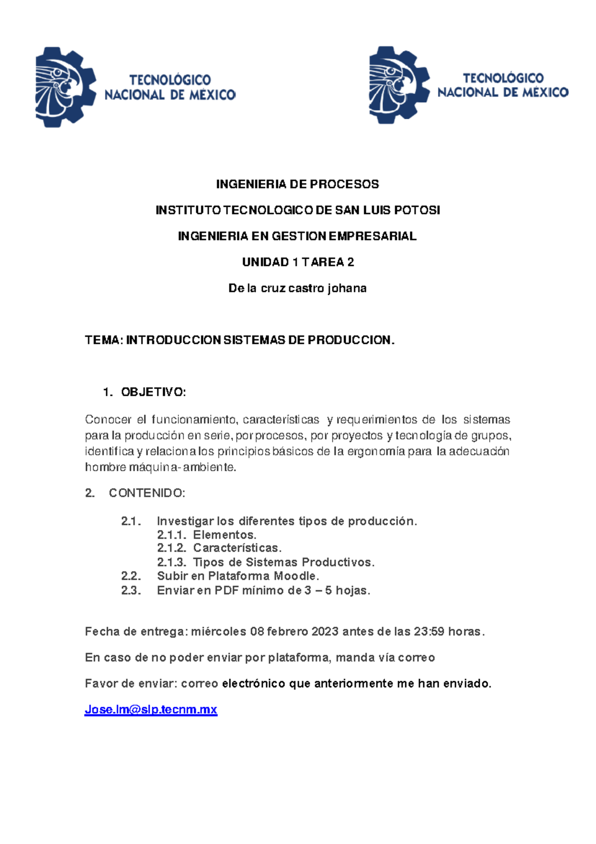 Tipos de Sistemas de Producción: Introducción y Características - ING100 - Studocu