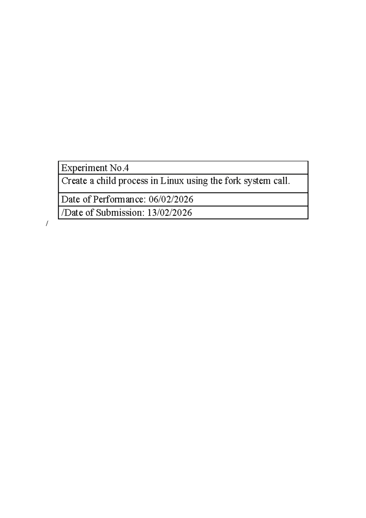 Exp 4: Creating Child Process in Linux with fork() - OS Lab 2114115 ...