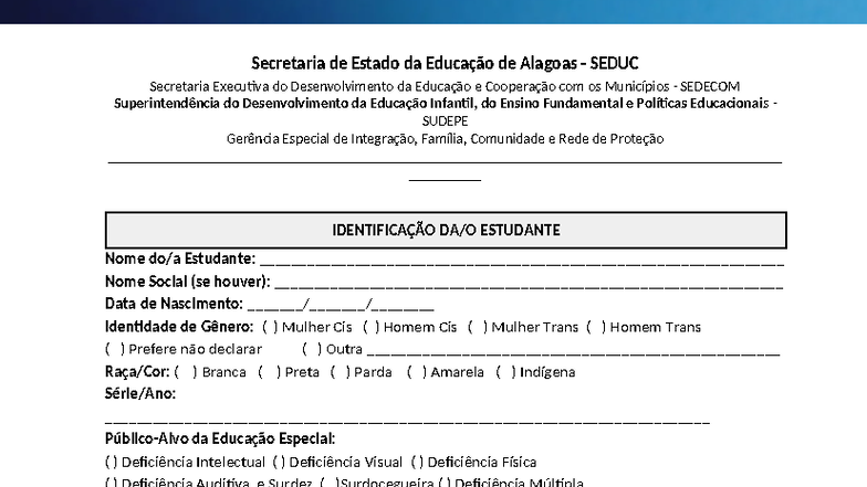 Modelo de PEI - Plano Educacional Individualizado - SEDUC - Studocu