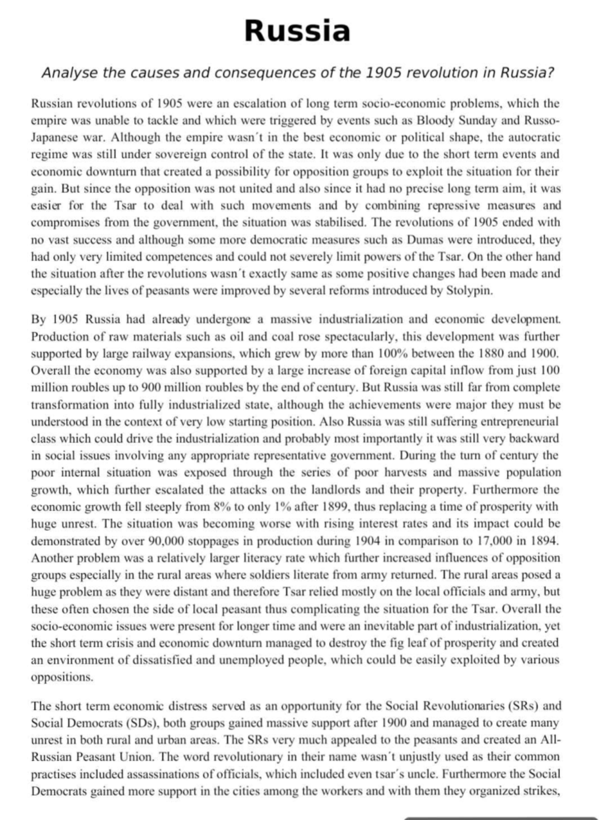 Russian Revolution II - Essential History Notes for Students - Studocu