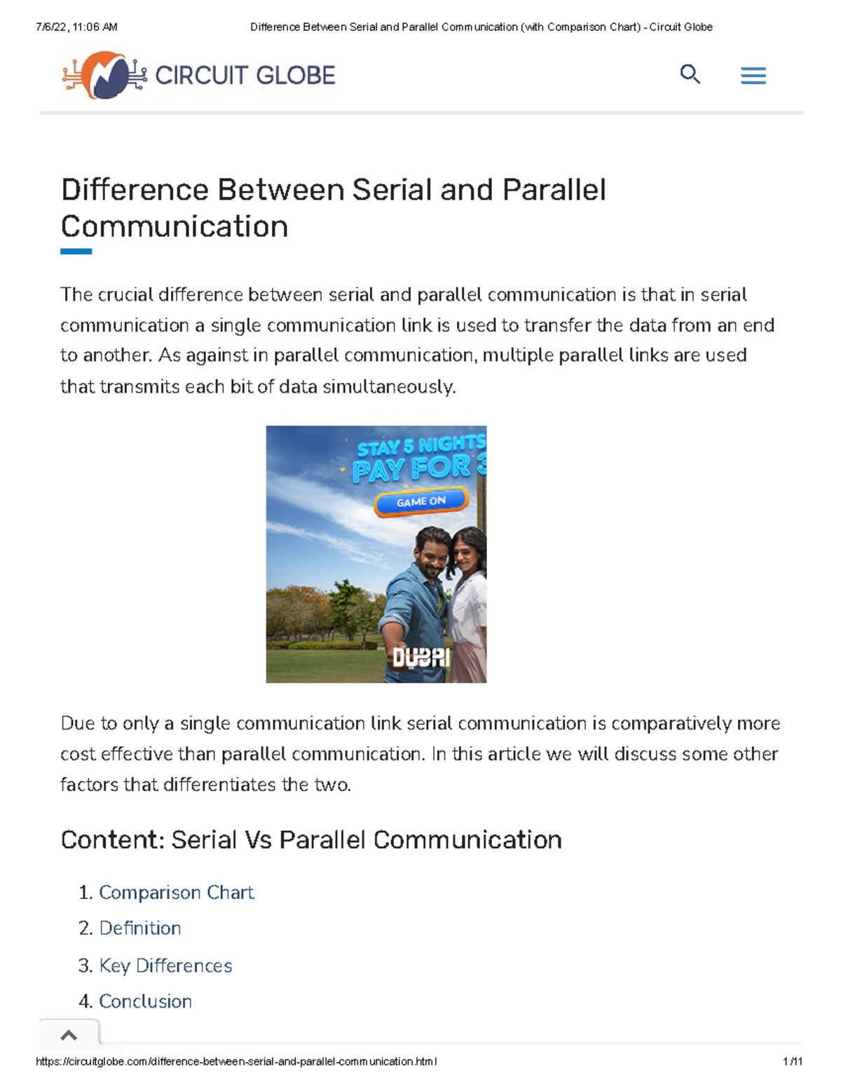 Difference Between Serial And Parallel Communication With Comparison Chart Circuit Globe